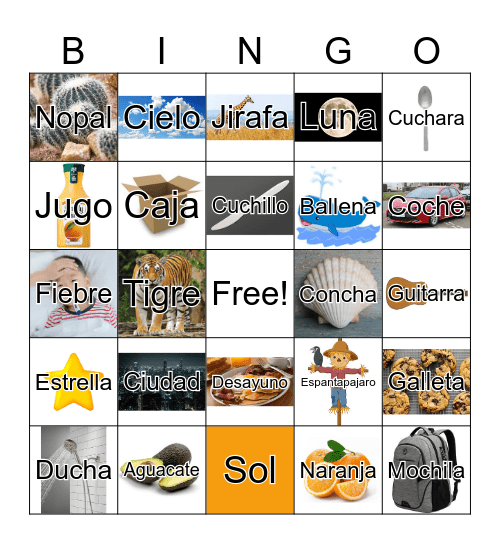 Spanish Bingo!!!!!!!!!!(hard) Bingo Card