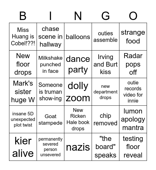 SEVERANCE S2 Bingo Card