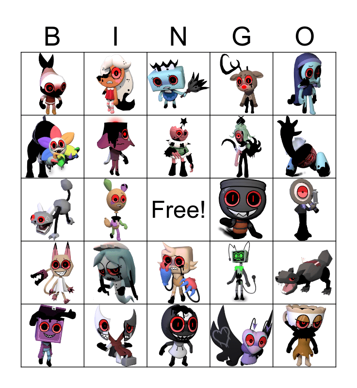 Dandy's World Bingo Card