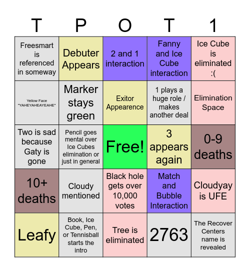 Tpot 16 Bingo Card Bingo Card
