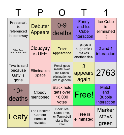 Tpot 16 Bingo Card Bingo Card