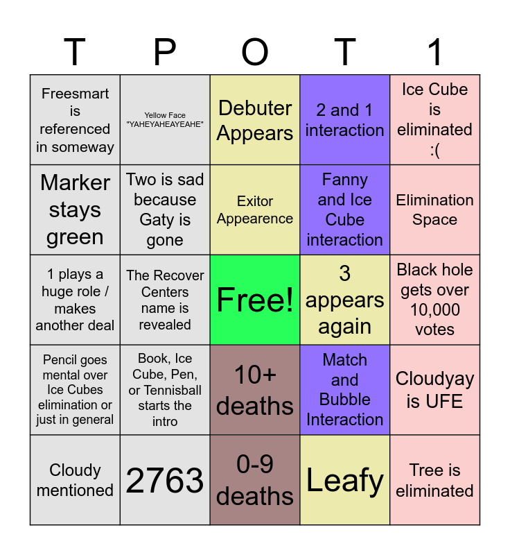 Tpot 16 Bingo Card Bingo Card