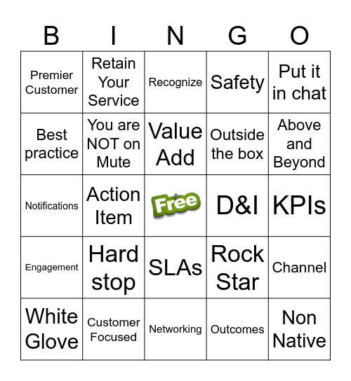 Duke Lingo Bingo Card
