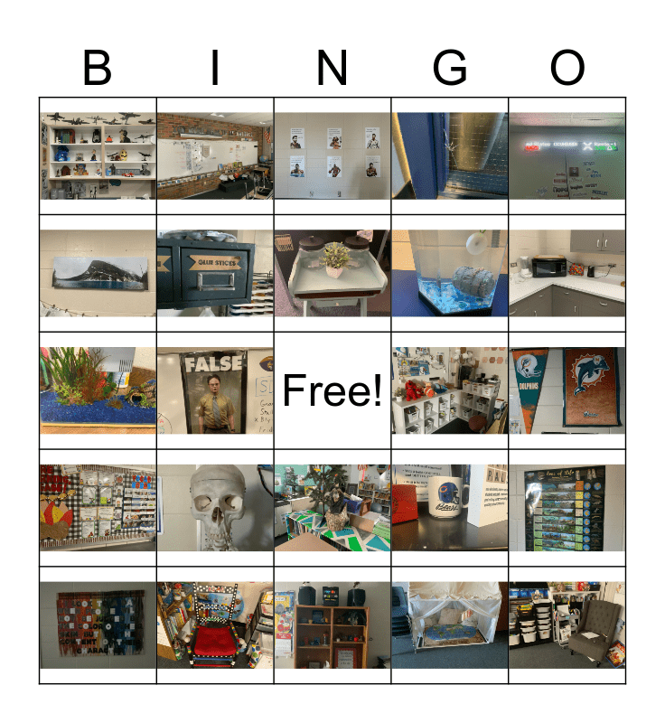 Classroom Scavenger Hunt Bingo Card