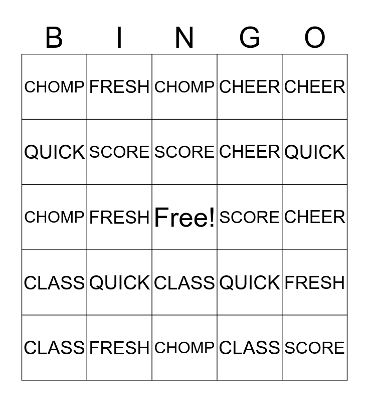 School-Wide Expectations Bingo Card