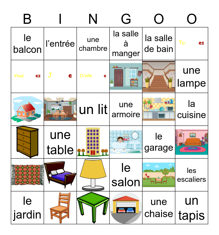 maison Bingo Card