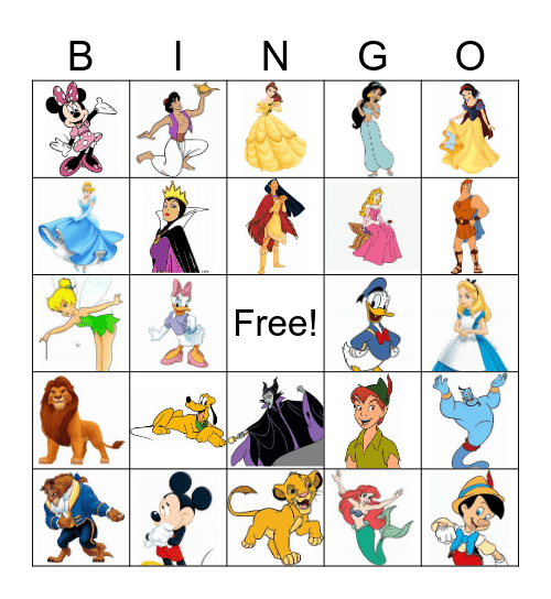 Disney Bingo Card