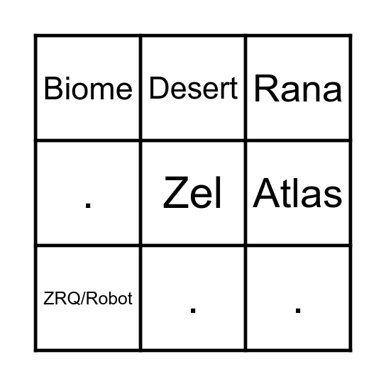 Cyrene Ranger Bingo Card