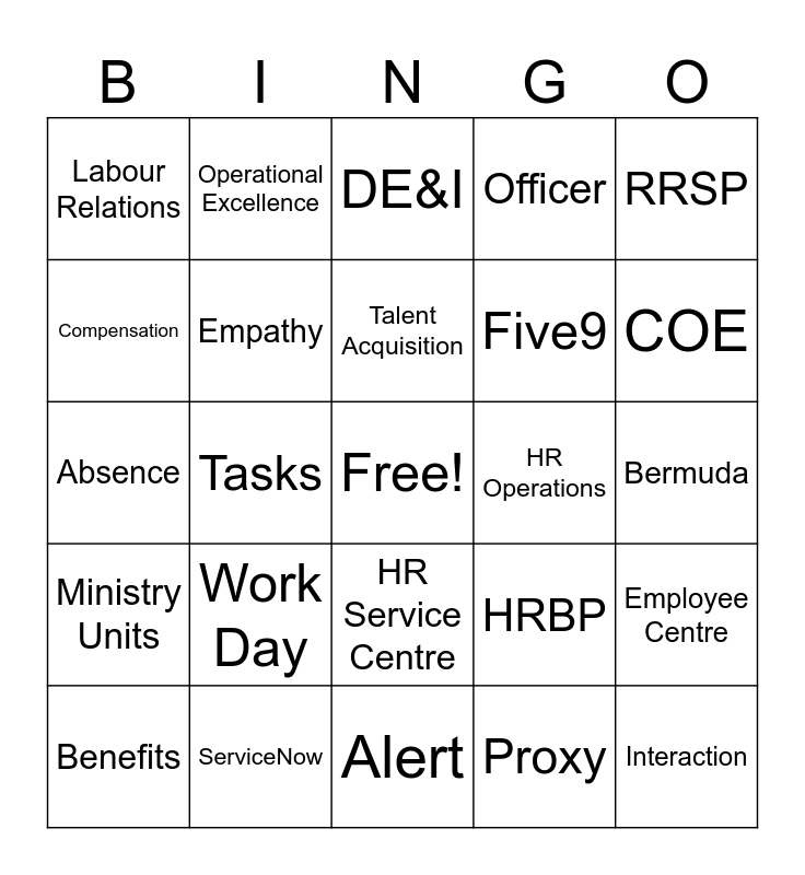 HR BINGO Card