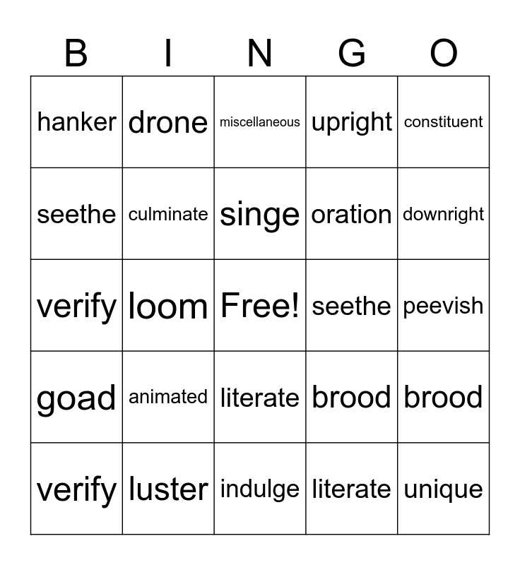Sadlier Level B Unit 3 Vocab Bingo Card