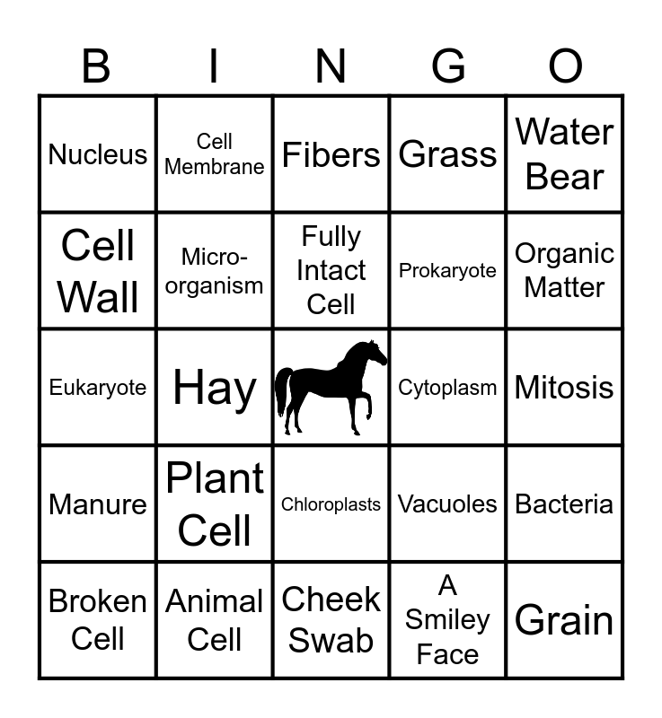 Microscopic Manure Bingo Card