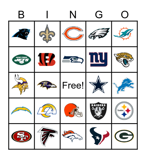 NFL Logo Bingo Card