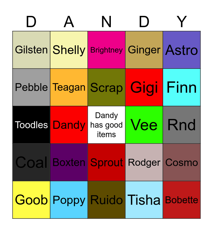 Dandy Bingo Card