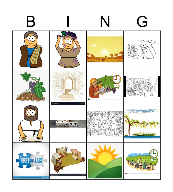 Parable of the Vineyard Workers Bingo Card