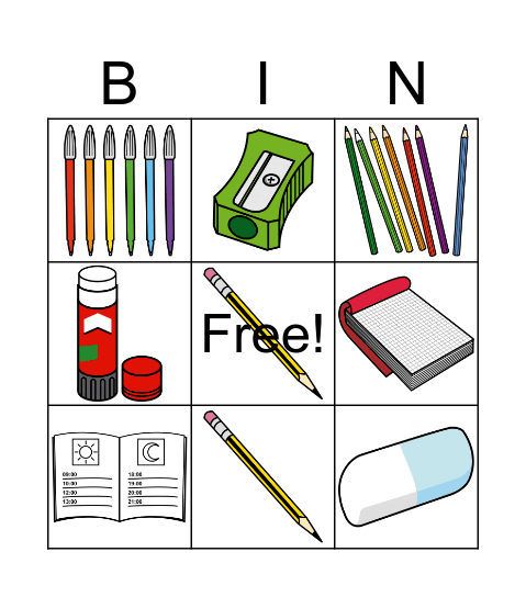 MATERIALES ESCOLARES Bingo Card