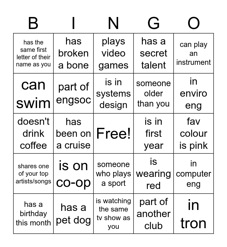 WATurbine W25 First Gen! Bingo Card