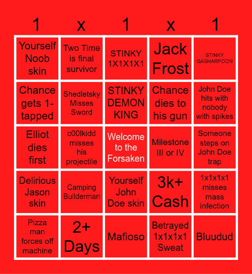 Forsaken Bingo! Bingo Card