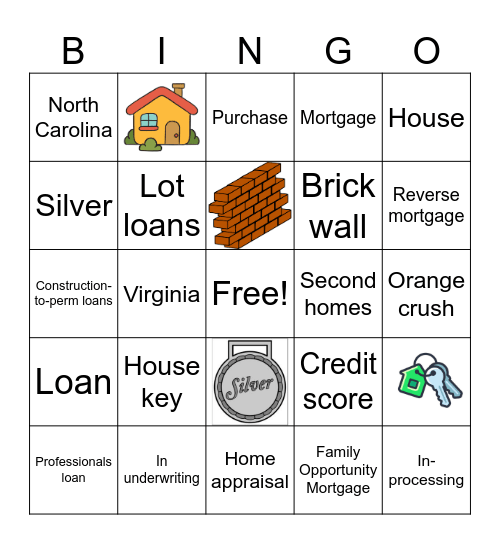 Mortgage Bingo Card
