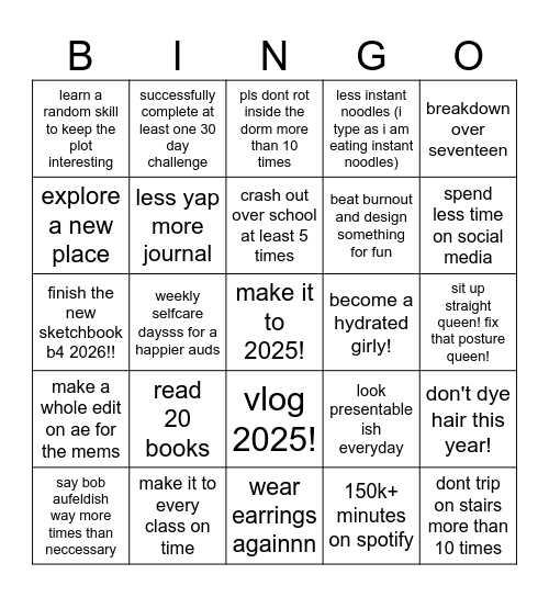 2025 bingo Card