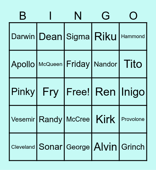 Beagle Bingo Card