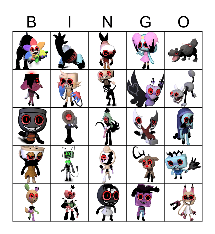 Dandys World Twisteds Bingo Card
