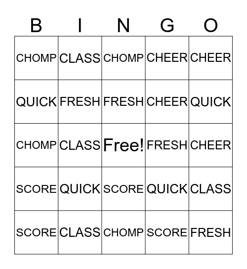 School Wide Behavior Bingo Card