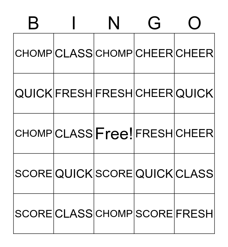 School Wide Behavior Bingo Card