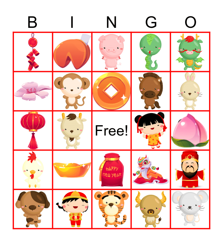 Chinese New Year Bingo Card