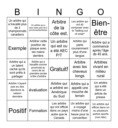 Bingo Bleu #27 - FR Bingo Card