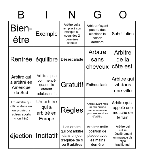 Bingo Bleu #45 - FR Bingo Card