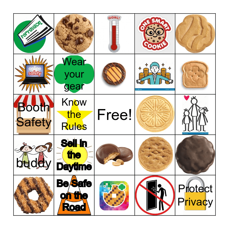 Cookie Safety Bingo Card