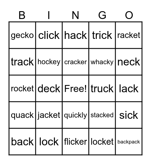 DIGRAPH CK Bingo Card