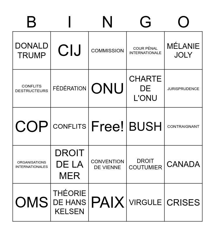 DIP Bingo Card