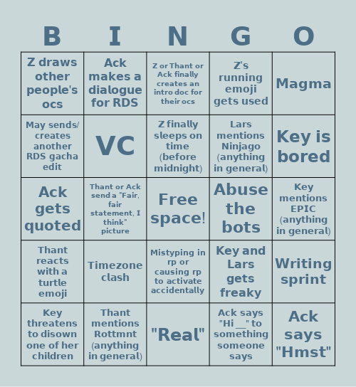 𝗢𝗖 𝗢𝗔𝗦𝗜𝗦 𝗕𝗜𝗡𝗚𝗢 Bingo Card