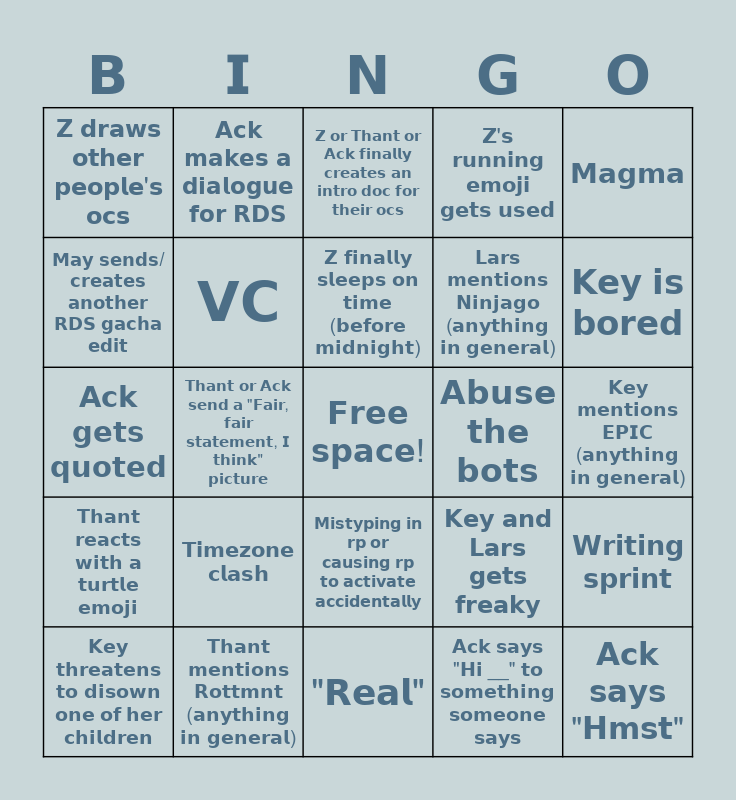 𝗢𝗖 𝗢𝗔𝗦𝗜𝗦 𝗕𝗜𝗡𝗚𝗢 Bingo Card