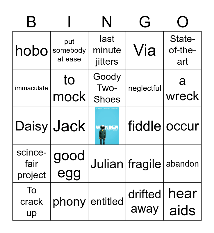 Wonder Bingo Card