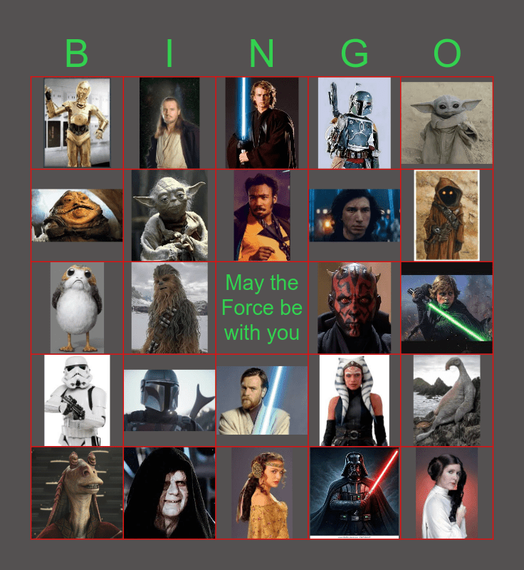 Star Wars Bingo Card