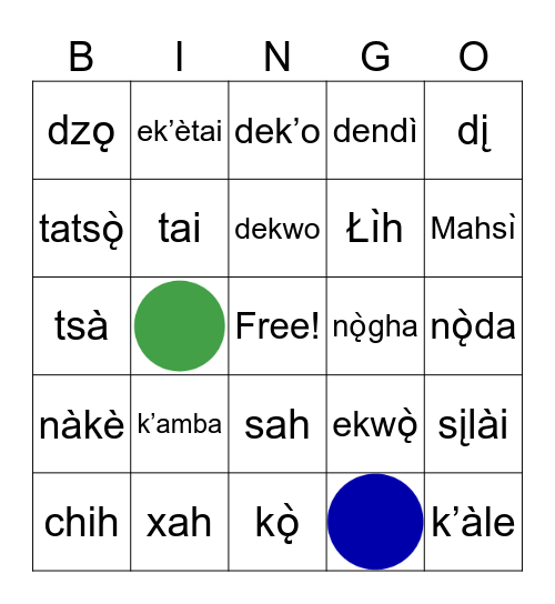 Indigenous Languages Month Bingo Card