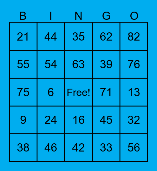 Super Bingo! Bingo Card