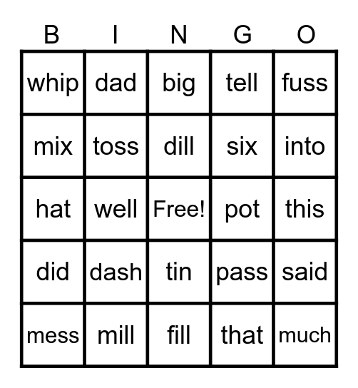 A Dash of This Bingo Card