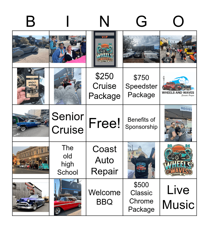 Seaside Car Shows Bingo Card