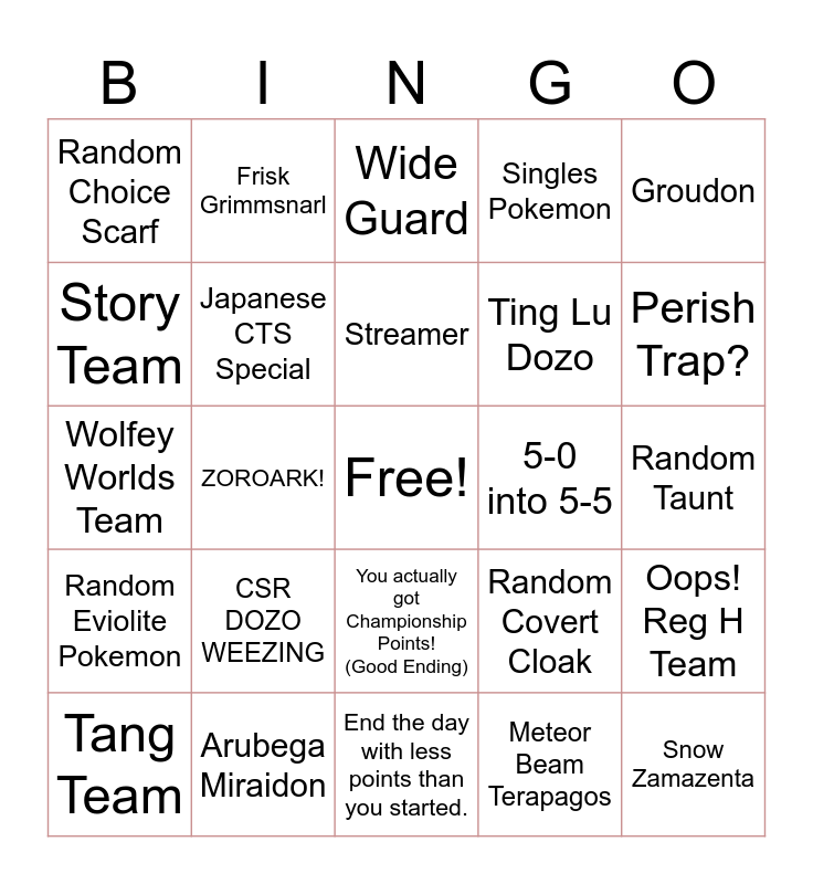 2025 GC Bingo Card