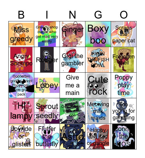 Dandy’s world twisted bingo Card