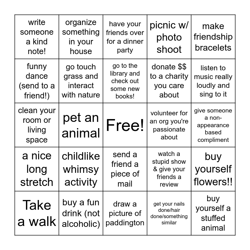 Joy Bingo!!! Bingo Card