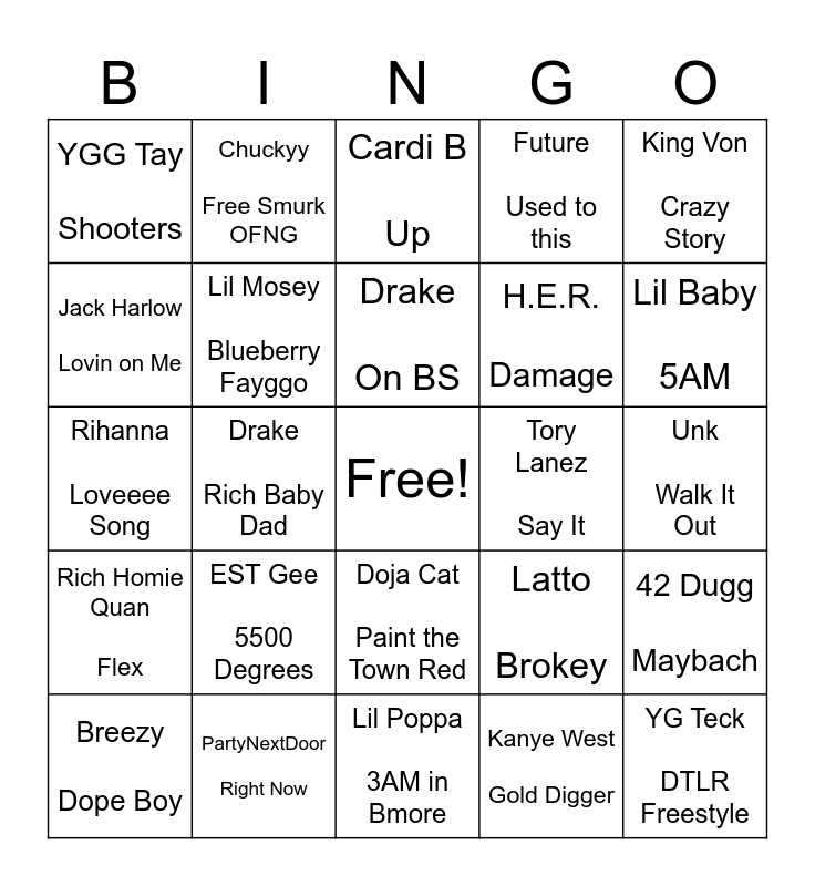 Beats & Bingo Card