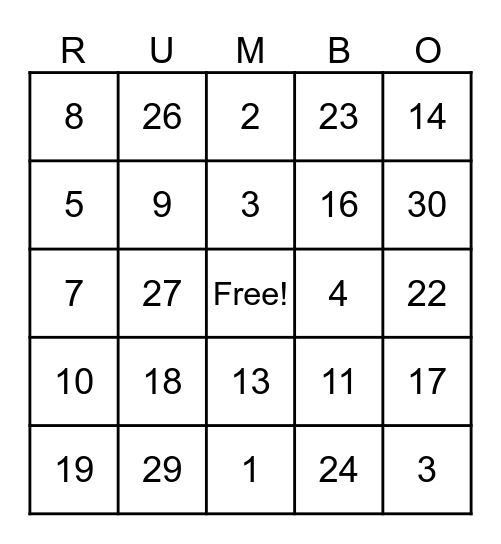 2025 Royal Rumble Bingo Card