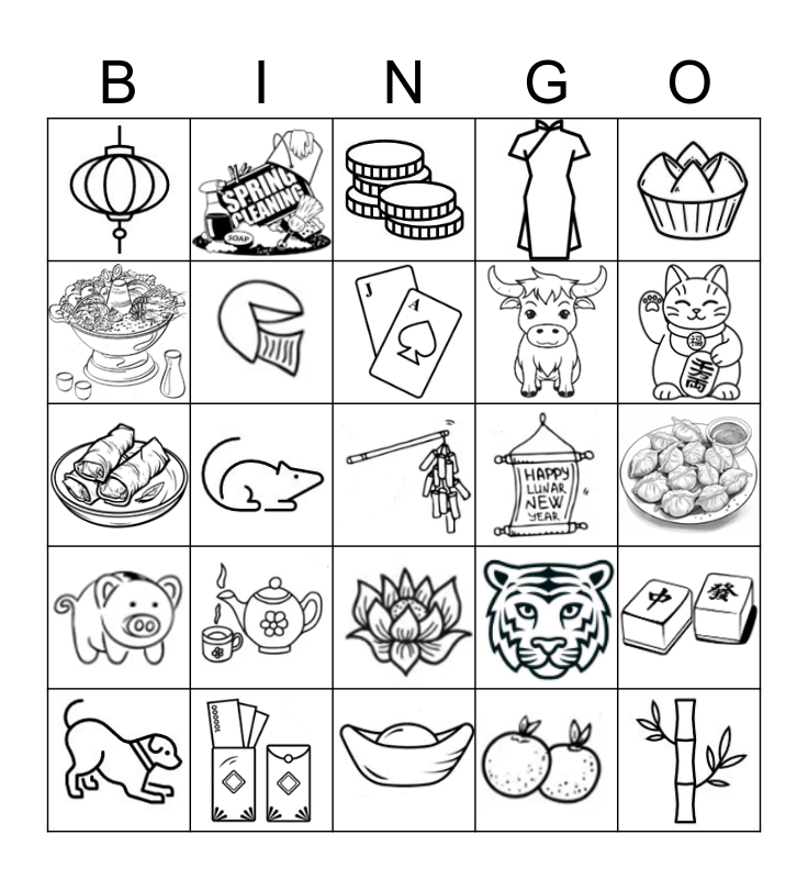 LUNAR NEW YEAR BINGO Card