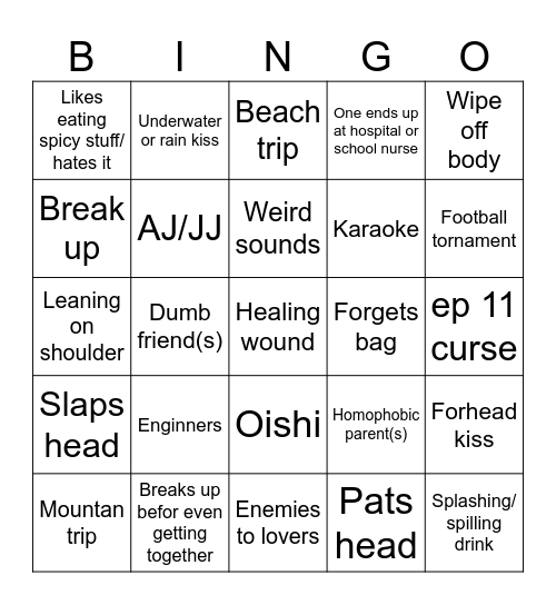 Thai series Bingo Card