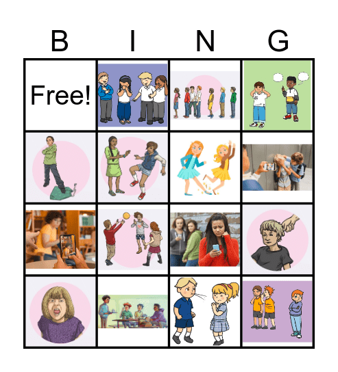 Stop Bullying Bingo Card