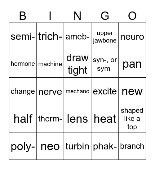 Dean Vaughn Lesson 10 Bingo Card